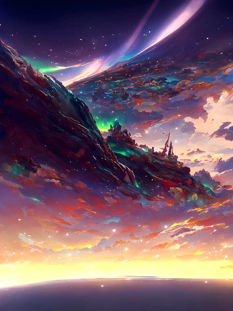 background,scenery,concept art,fantasy,star, - Samson Li'illustration - pixivdaily