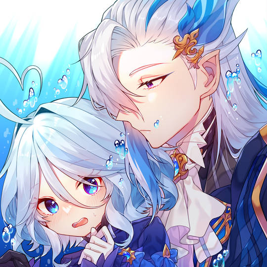 芙宁娜与那维莱特在一起的甜美头像图片 | BoBoPic