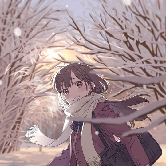 围巾美少女（Scarf）可爱头像图片，温暖一整个冬天 | BoBoPic