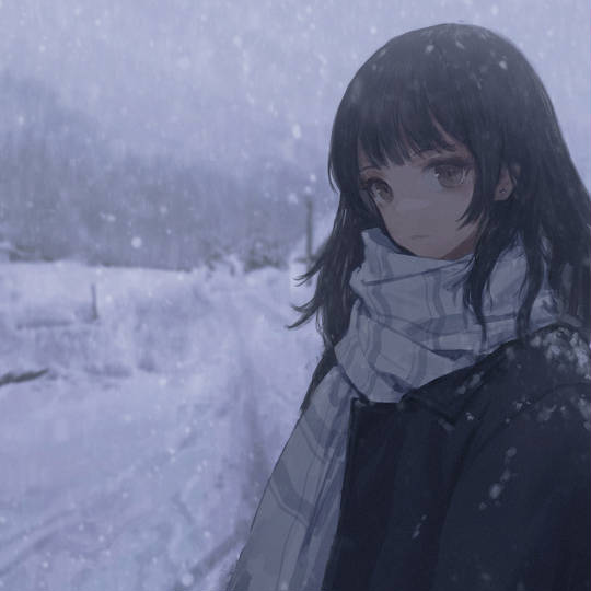 围巾美少女（Scarf）可爱头像图片，温暖一整个冬天 | BoBoPic